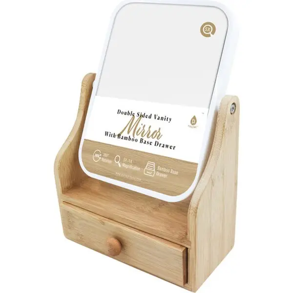 PURSONIC Dual-sided Vanity Mirror With Drawer Base - Ivory
