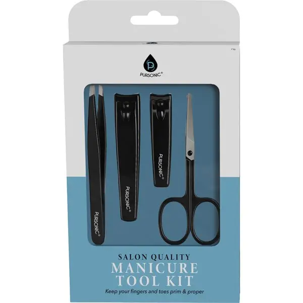 PURSONIC Salon Quality Manicure Tool Kit - Silver