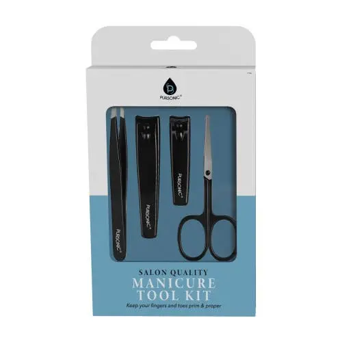 PURSONIC Salon Quality Manicure Tool Kit - Silver