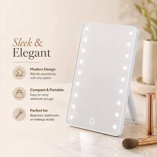 PURSONIC Smart Mirror Touchscreen Makeup Vanity - White