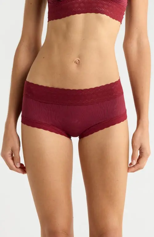 MEUNDIES Allover Lace Hipster Briefs - Cabernet Zebra