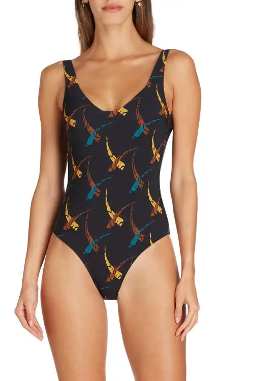 VALIMARE Verona Printed One-piece Swimsuit - Black