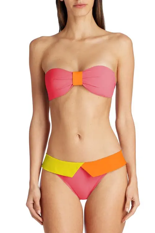 VALIMARE Capri Color Block Bikini Bottom - Coral