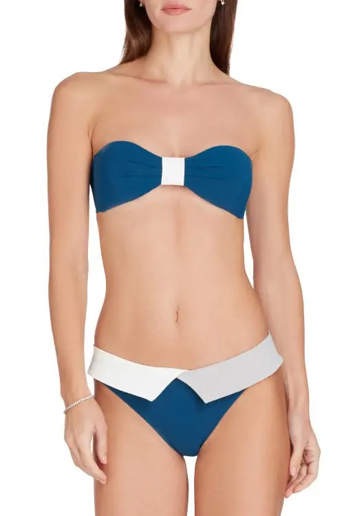 VALIMARE Capri Color Block Bikini Bottom - Mineral Blue