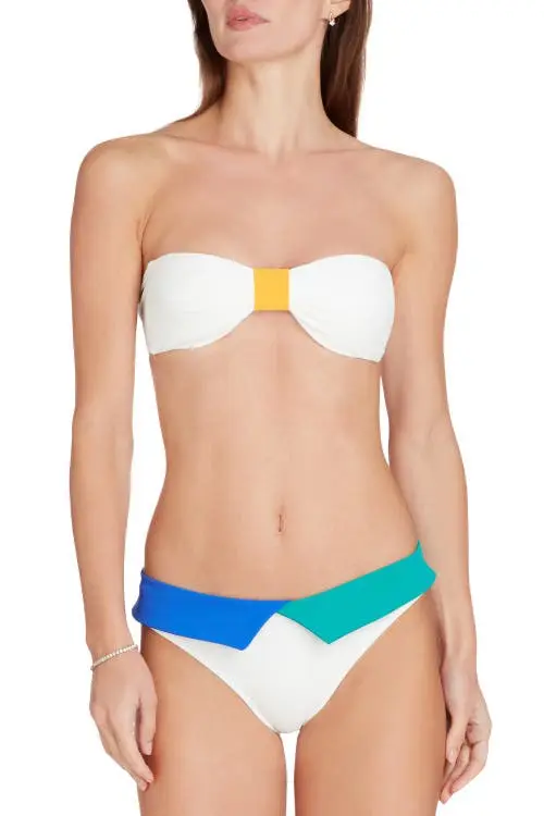 VALIMARE Capri Color Block Bikini Bottom - Off White