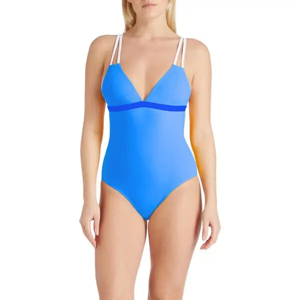 VALIMARE Aruba Double Strap One-piece Swimsuit - Blue