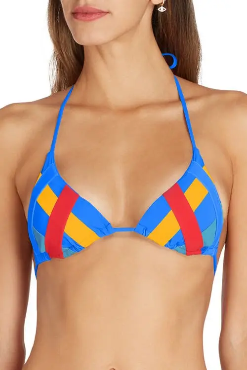 VALIMARE Ibiza Bandage Triangle Bikini Top - Blue