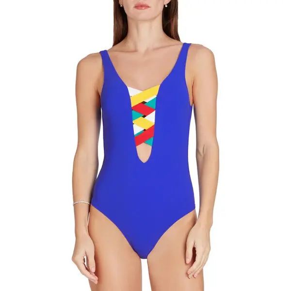 VALIMARE St Martin Bandage One-piece Swimsuit - Blue