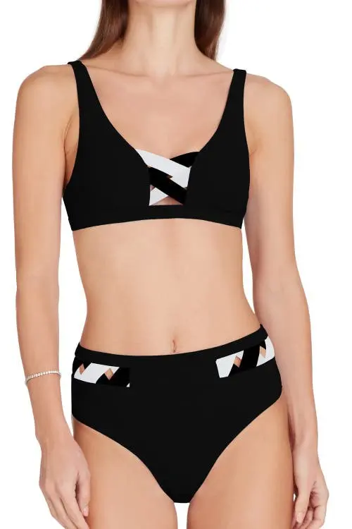VALIMARE Martinique High Waist Bikini Bottom - Black