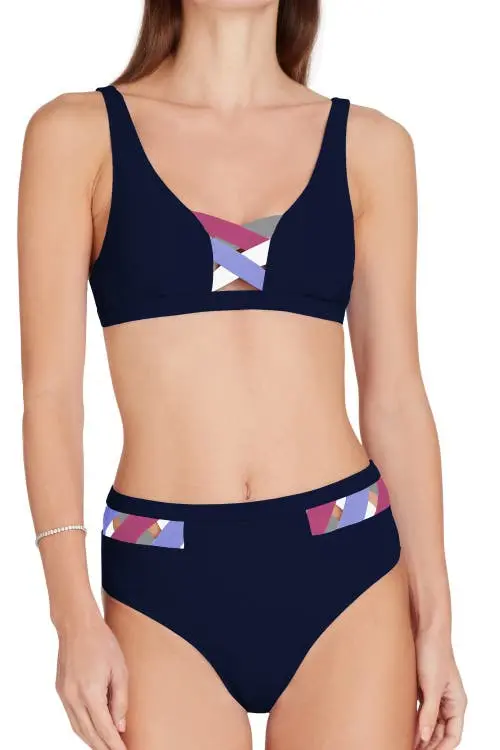 VALIMARE Martinique High Waist Bikini Bottom - Navy Blue