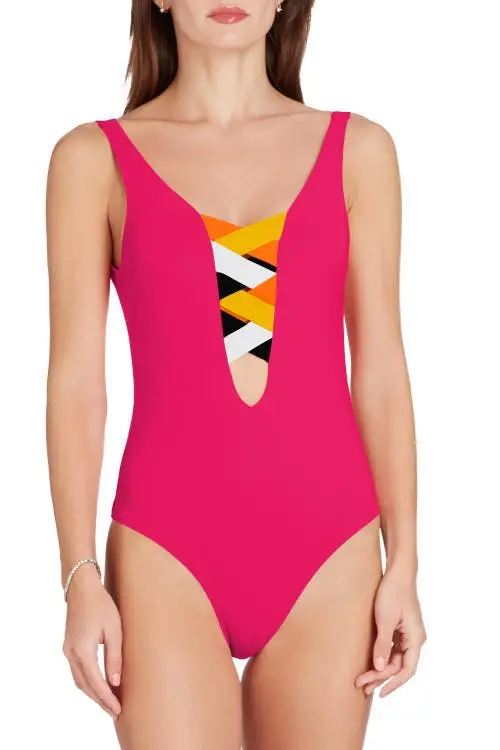 VALIMARE St Martin Bandage One-piece Swimsuit - Fuscia