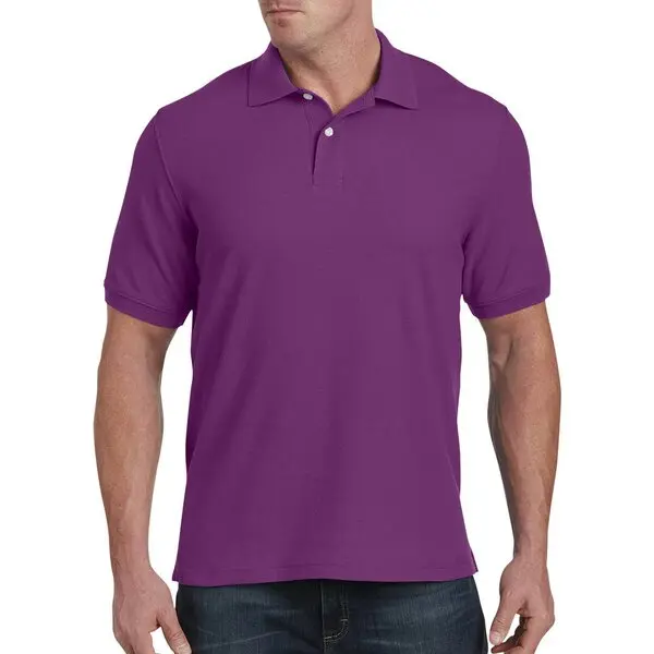 HARBOR BAY BY DXL Big & Tall Piqué Polo Shirt - Grape Juice