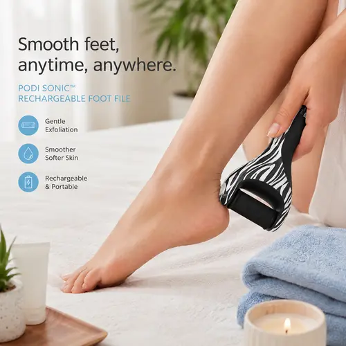 PURSONIC Pedi Perfect Foot File Battery Operated Callus Remover Tool - Black