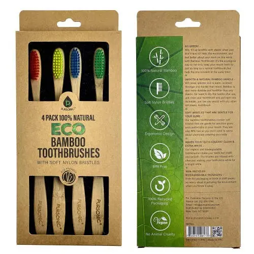 PURSONIC 100% Natural Eco Toothbrushes