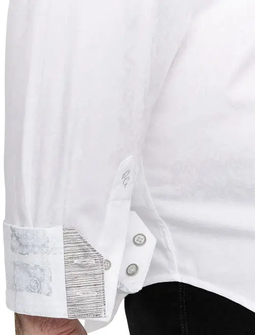 Robert Graham Big & Tall Highland Sport Shirt - White