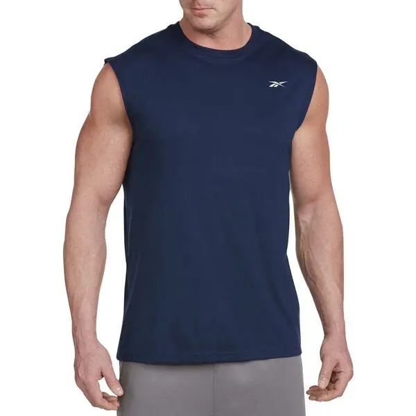 REEBOK Performance Jersey Tech Muscle Tee - Navy