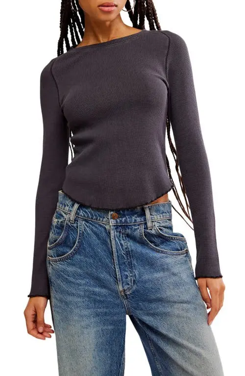 Free People Easy Does It Long Sleeve T-shirt - Black