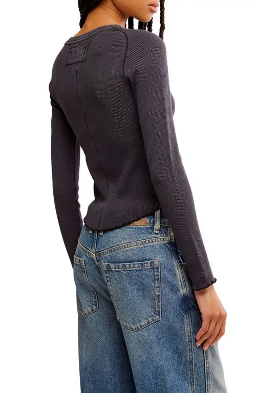 Free People Easy Does It Long Sleeve T-shirt - Black
