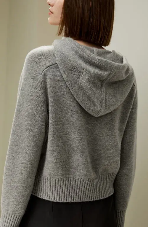 Lilysilk Short Zip-up Wool Cashmere Hoodie