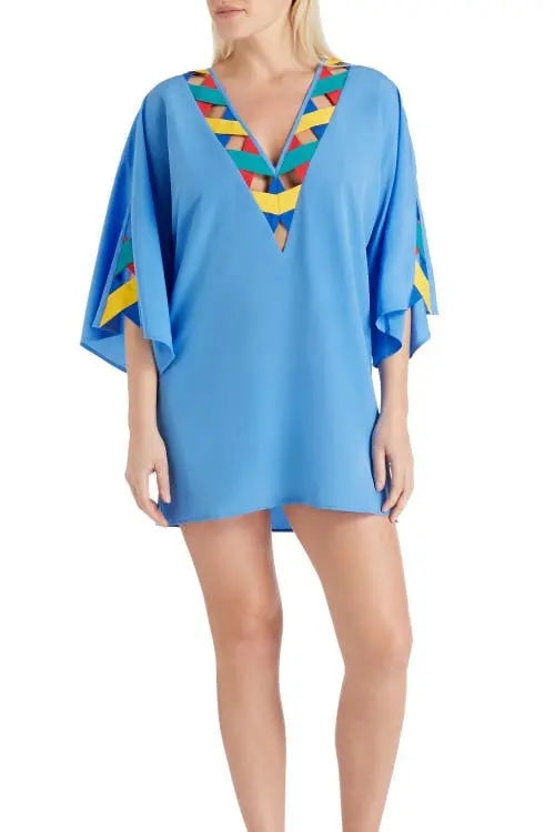 VALIMARE Mallorca Cross Bandage Cover-up Tunic - Blue