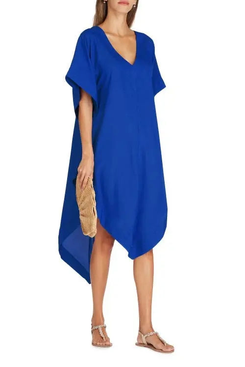 VALIMARE Aria High-low Crepe De Chine Cover-up Dress - Blue