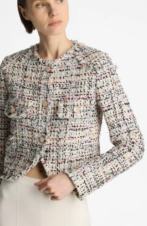 St. John Eyelash Tweed Crop Jacket
