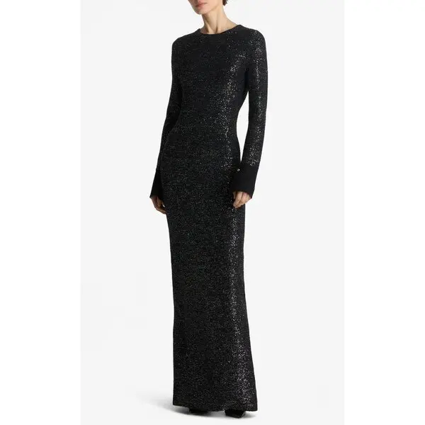 St. John Iridescent Sequin Knit Gown