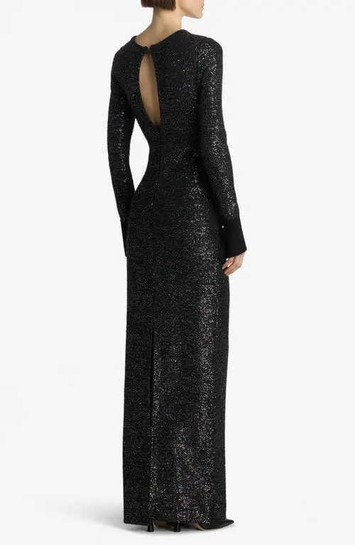 St. John Iridescent Sequin Knit Gown