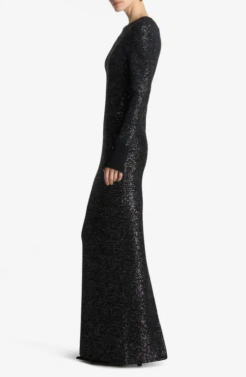 St. John Iridescent Sequin Knit Gown