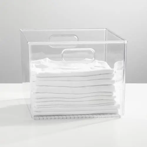 MDESIGN Midesign Plastic Closet Storage Organizer Container Bin, Handles4 Pack