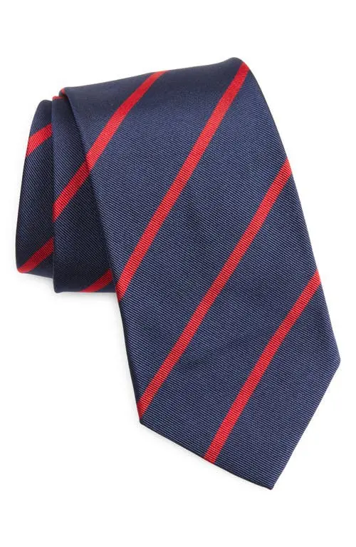 Ralph Lauren Purple Label Super Repp Stripe Neck Tie - Navy/ Red