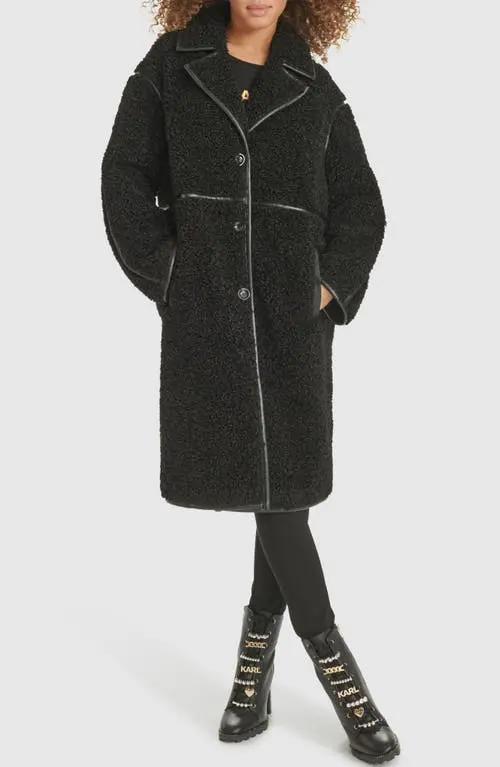 Karl Lagerfeld Paris Faux Shearling Coat