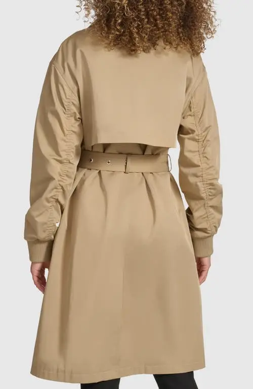 Karl Lagerfeld Paris Double-Breasted Gabardine Trench Coat
