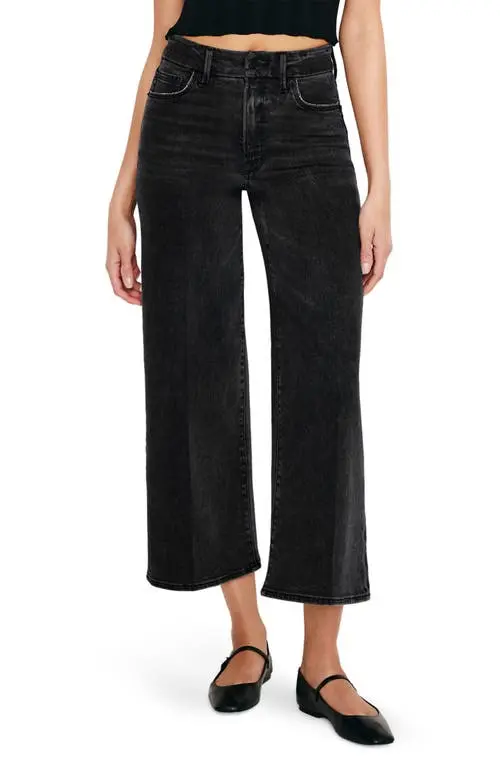 Good American Good Waist High Waist Crop Palazzo Jeans