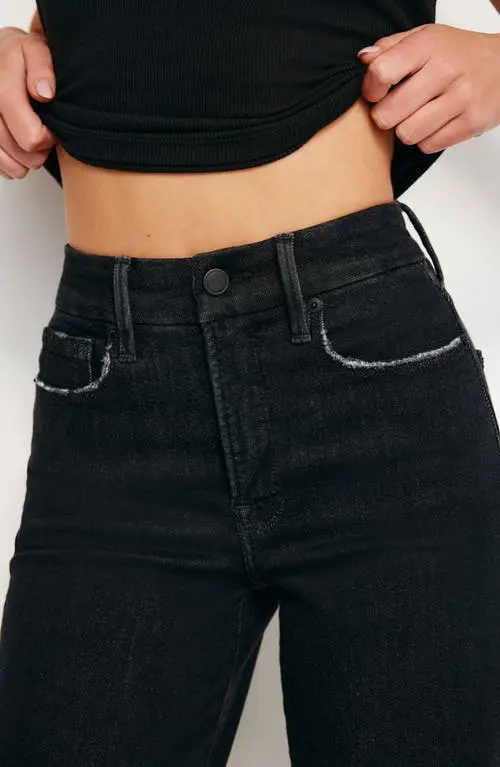 Good American Good Waist High Waist Crop Palazzo Jeans