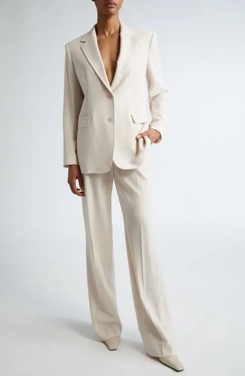 Max Mara Quasar Virgin Wool Gabardine Wide Leg Pants
