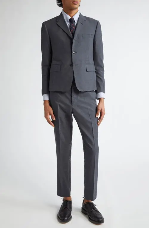 Thom Browne Mid Rise Wool Blend Pants