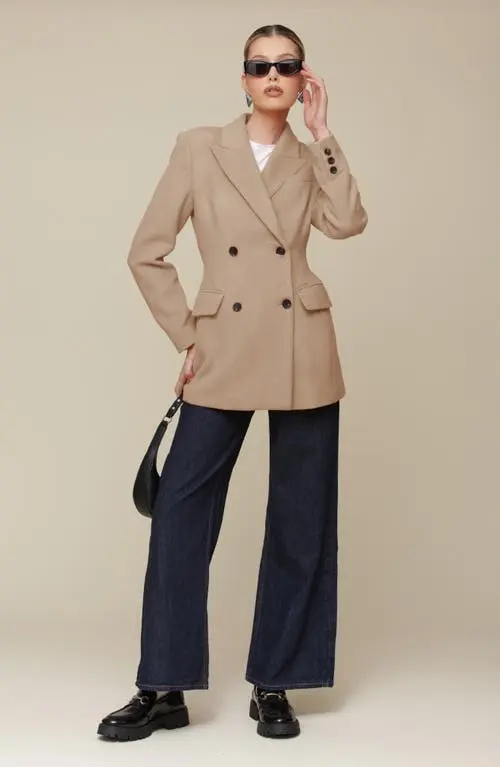 Avec Les Filles Hourglass Blazer Coat - Camel
