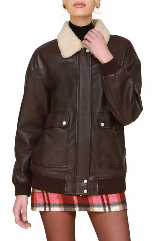 Avec Les Filles Leather Bomber Jacket