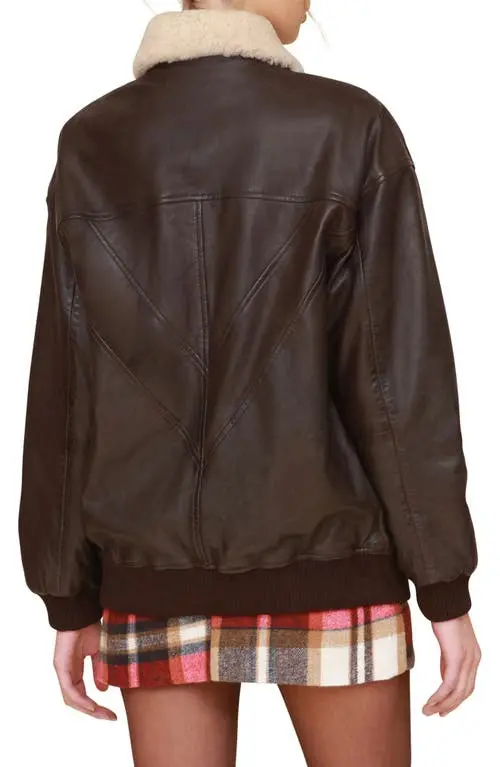 Avec Les Filles Leather Bomber Jacket