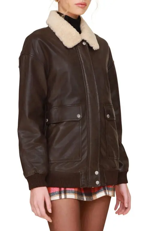 Avec Les Filles Leather Bomber Jacket