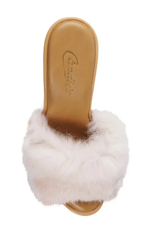 CANDIE'S Celestine Faux Fur Sandals