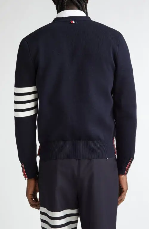 Thom Browne 4-bar Milano Knit Cardigan - Navy