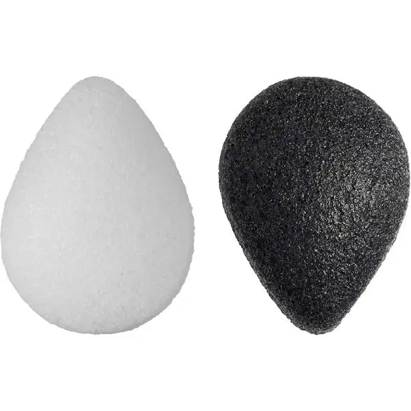 PURSONIC Natural Facial Konjac Sponge Duo Set - Black And White