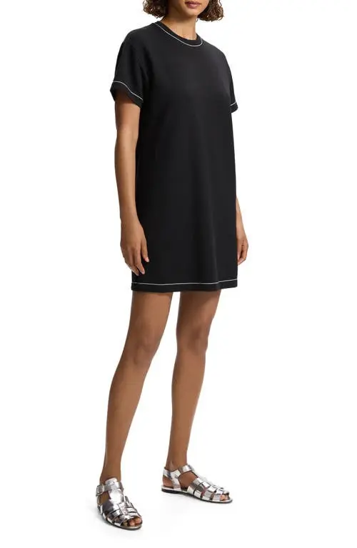 Theory Topstitch Detail Mini T-shirt Dress