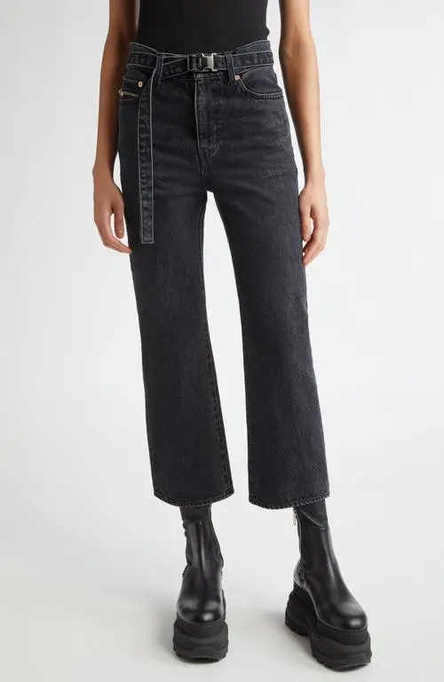 Sacai Belted Bootcut Jeans - Black