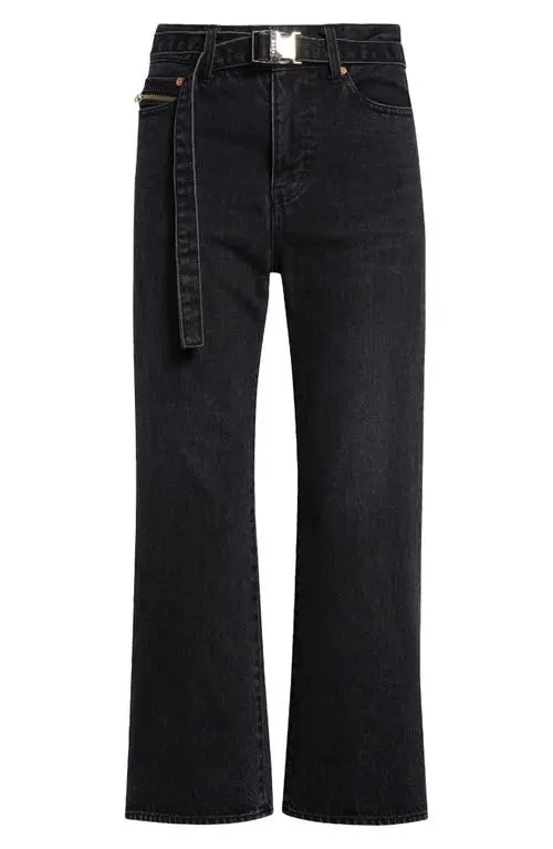 Sacai Belted Bootcut Jeans - Black