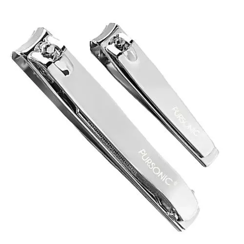 PURSONIC Salon Grade Premium 2 Pack Nail Clipper - Silver