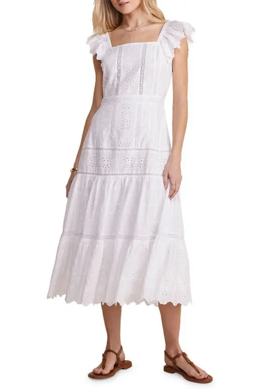 Vineyard Vines Eyelet Embroidered Flutter Sleeve Cotton Midi Dress