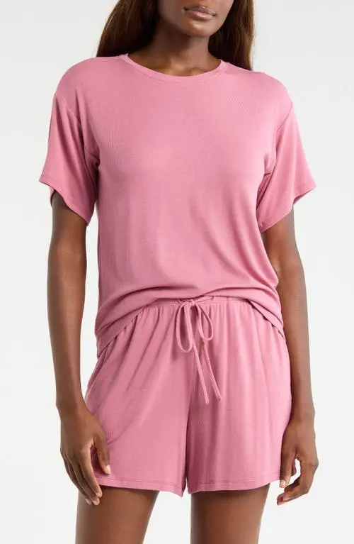 Nordstrom Moonlight Eco Easy Rib Short Pajamas - Pink Heather